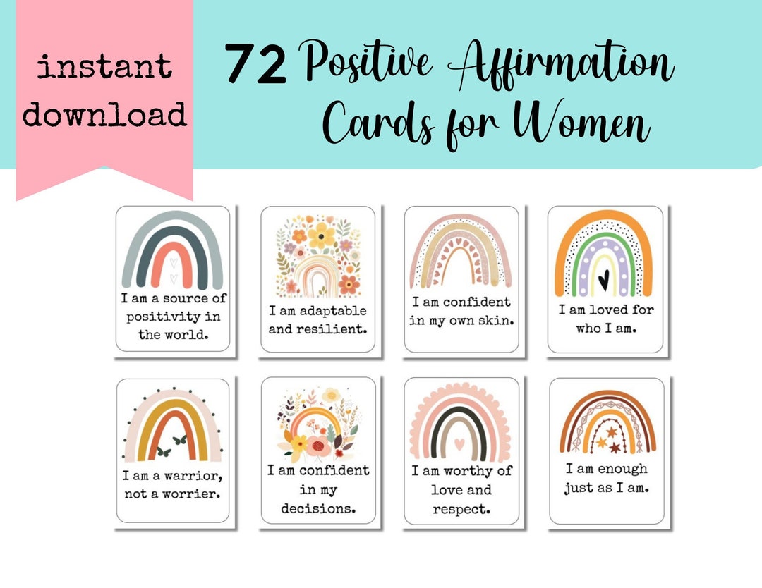 Affirmation Station Cards, Positive Quote Flash Cards, Printable ...