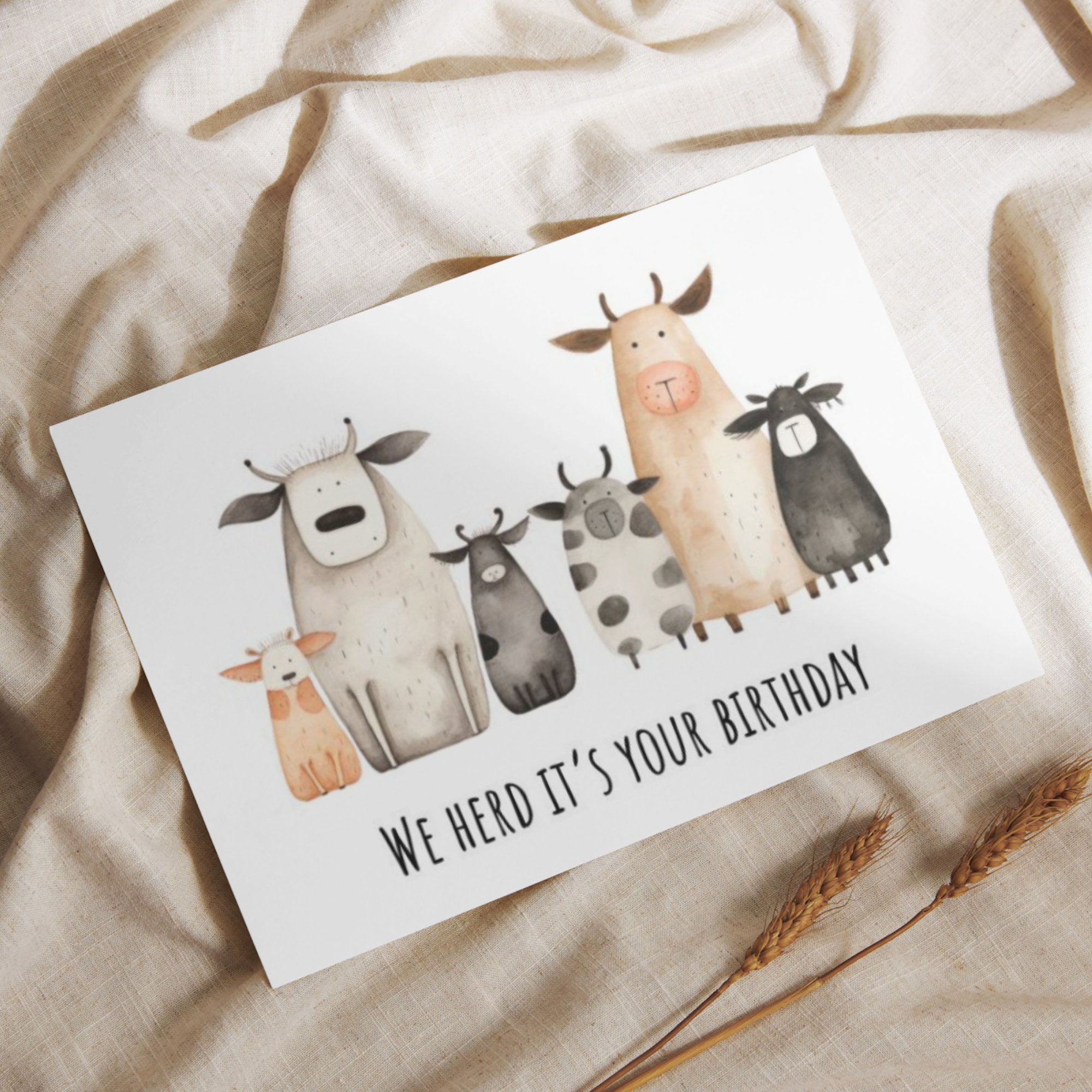 Printable Birthday Card, Funny Birthday Card, Herd It's Your Birthday ...