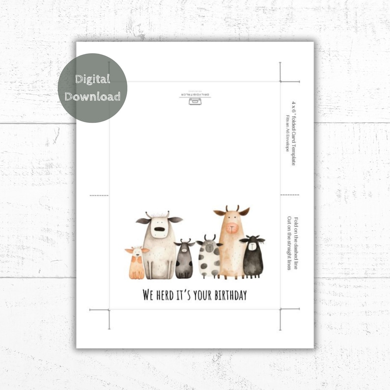 Printable Birthday Card, Funny Birthday Card, Herd It's Your Birthday ...