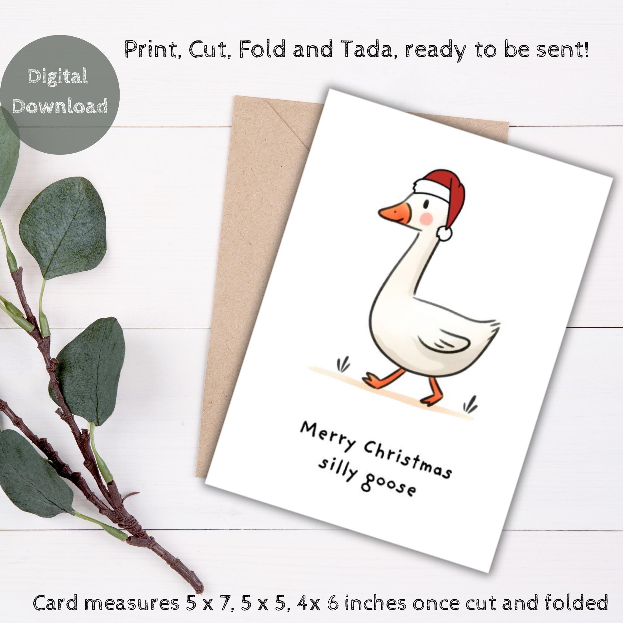 Funny Christmas Silly Goose Card, Funny Goose Christmas Card, Funny ...