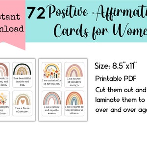 Affirmation Station Cards, Positive Quote Flash Cards, Printable ...