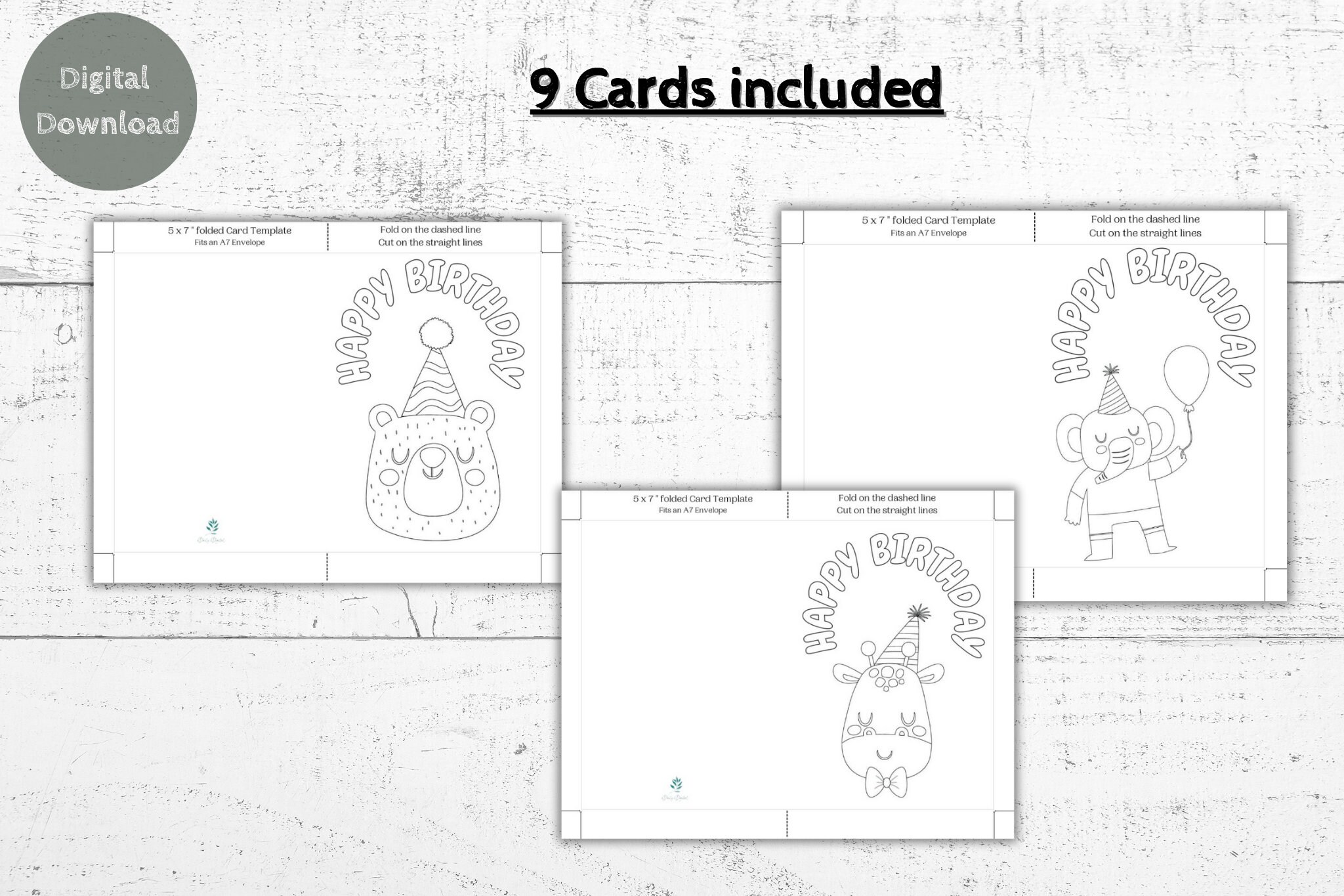 Printable Birthday Coloring Cards, Birthday Cards for Kids, Birthday ...