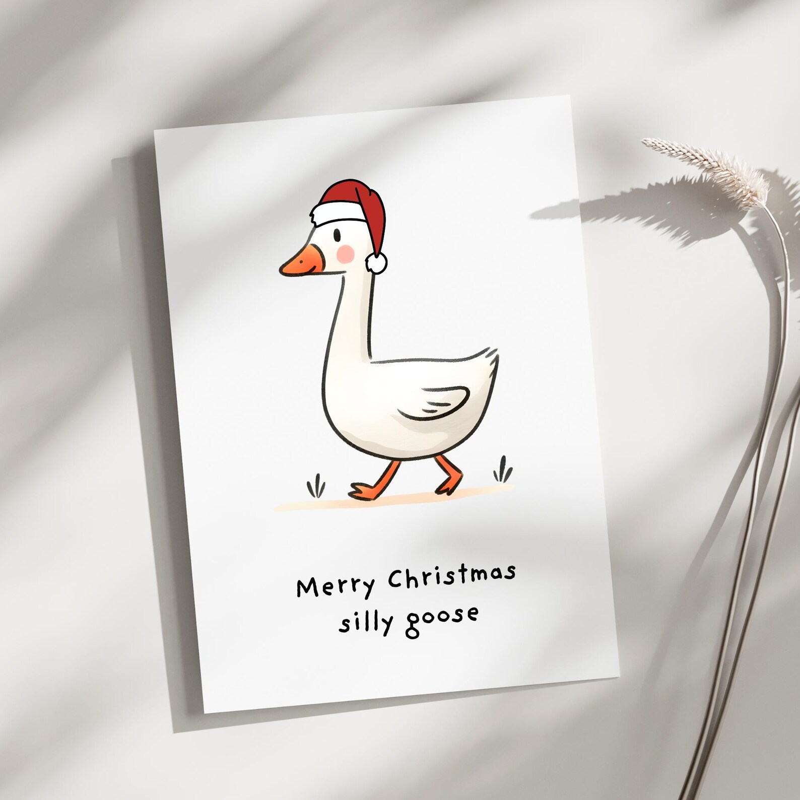 Funny Christmas Silly Goose Card, Funny Goose Christmas Card, Funny ...