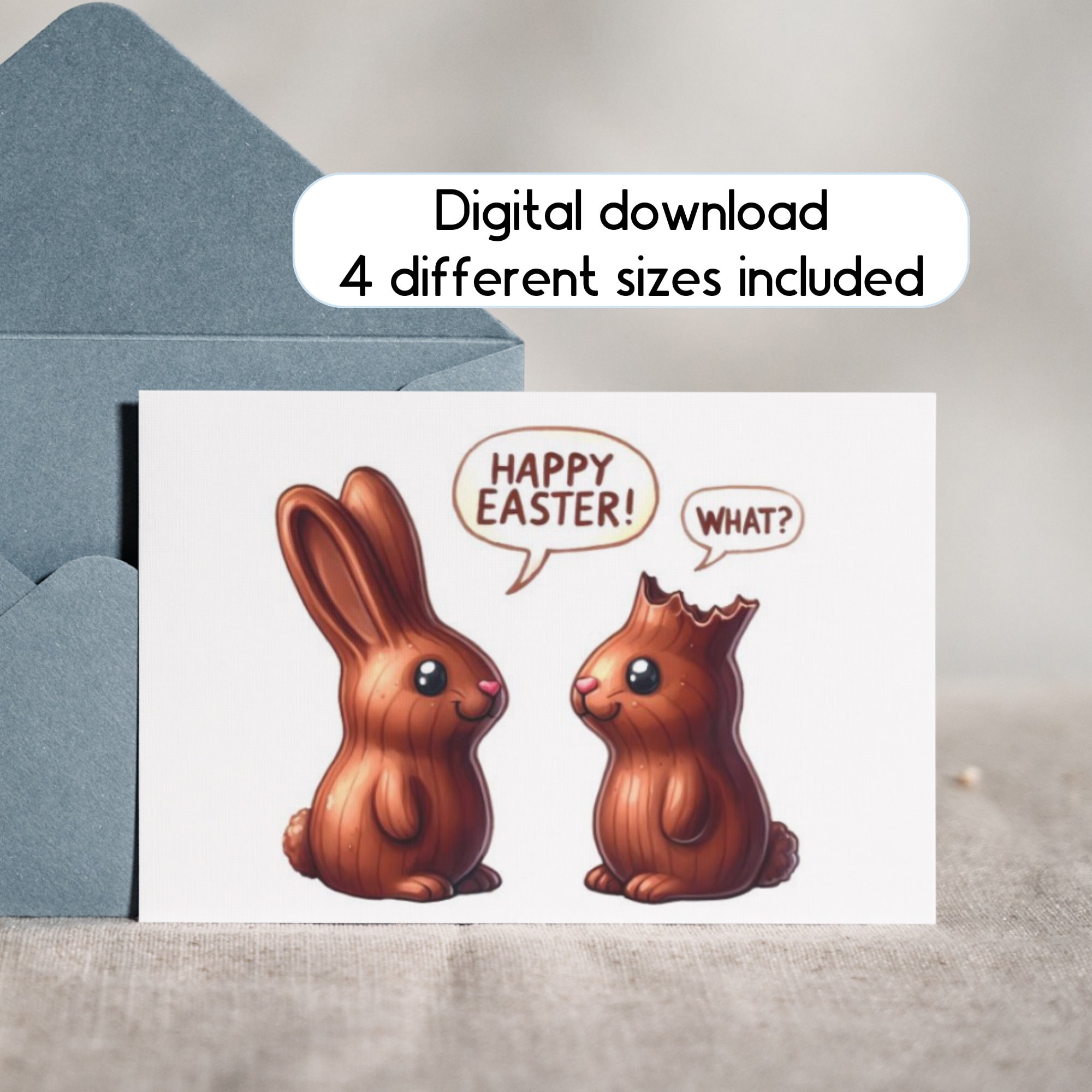 Printable Easter Bunny Card, Cute Easter Card, Funny Easter Card, for ...