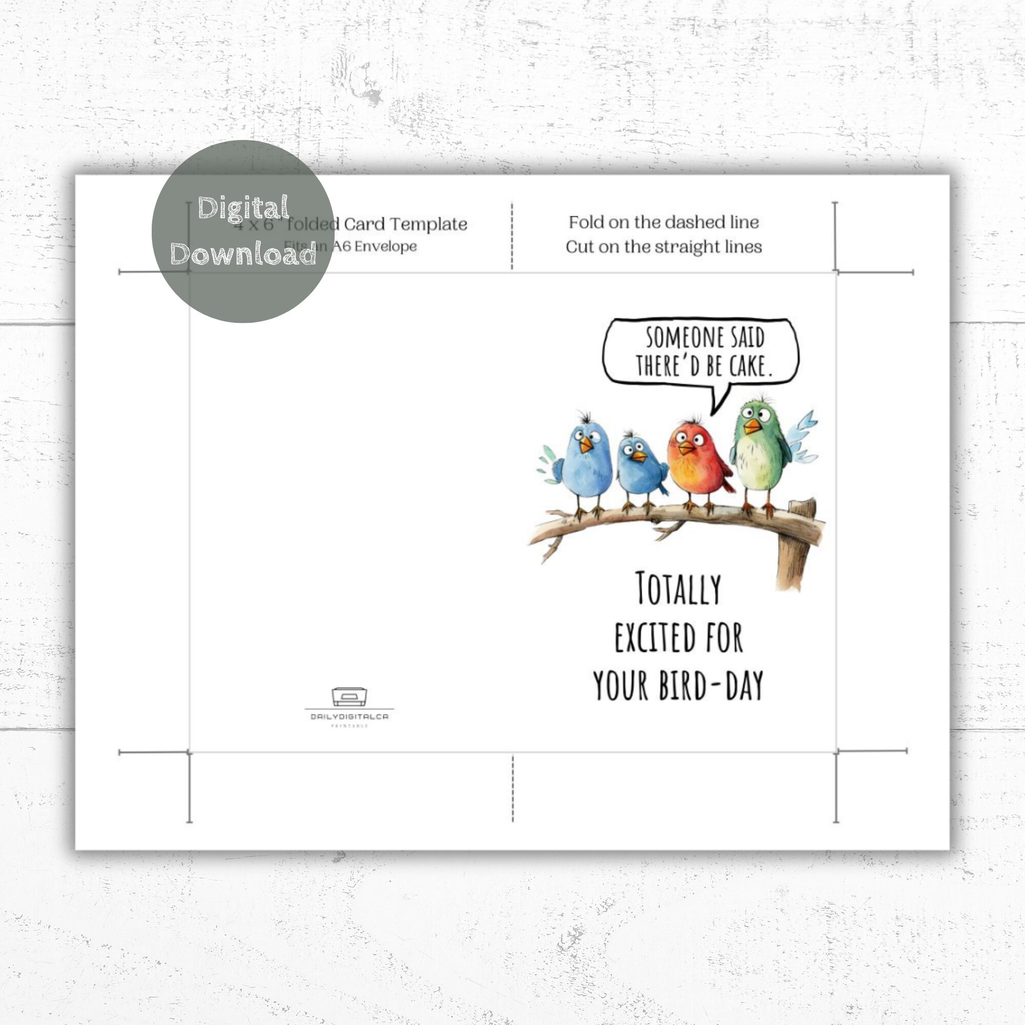 Funny Bird Pun Birthday Card Bird Day Card Funny Birthday Card for ...