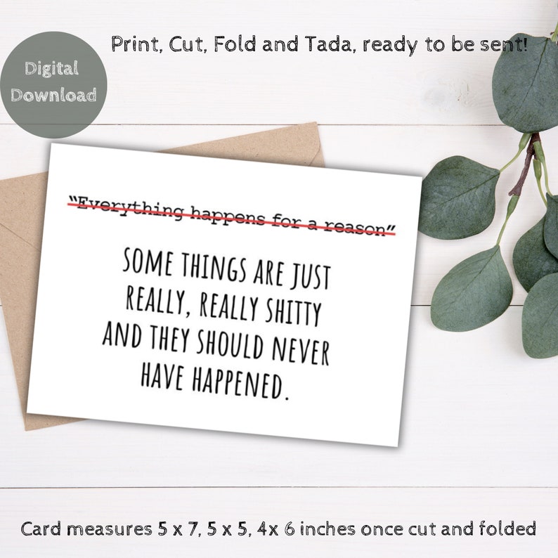 Printable Sympathy Card, Sorry Card, Get Well Card, Thinking of You ...