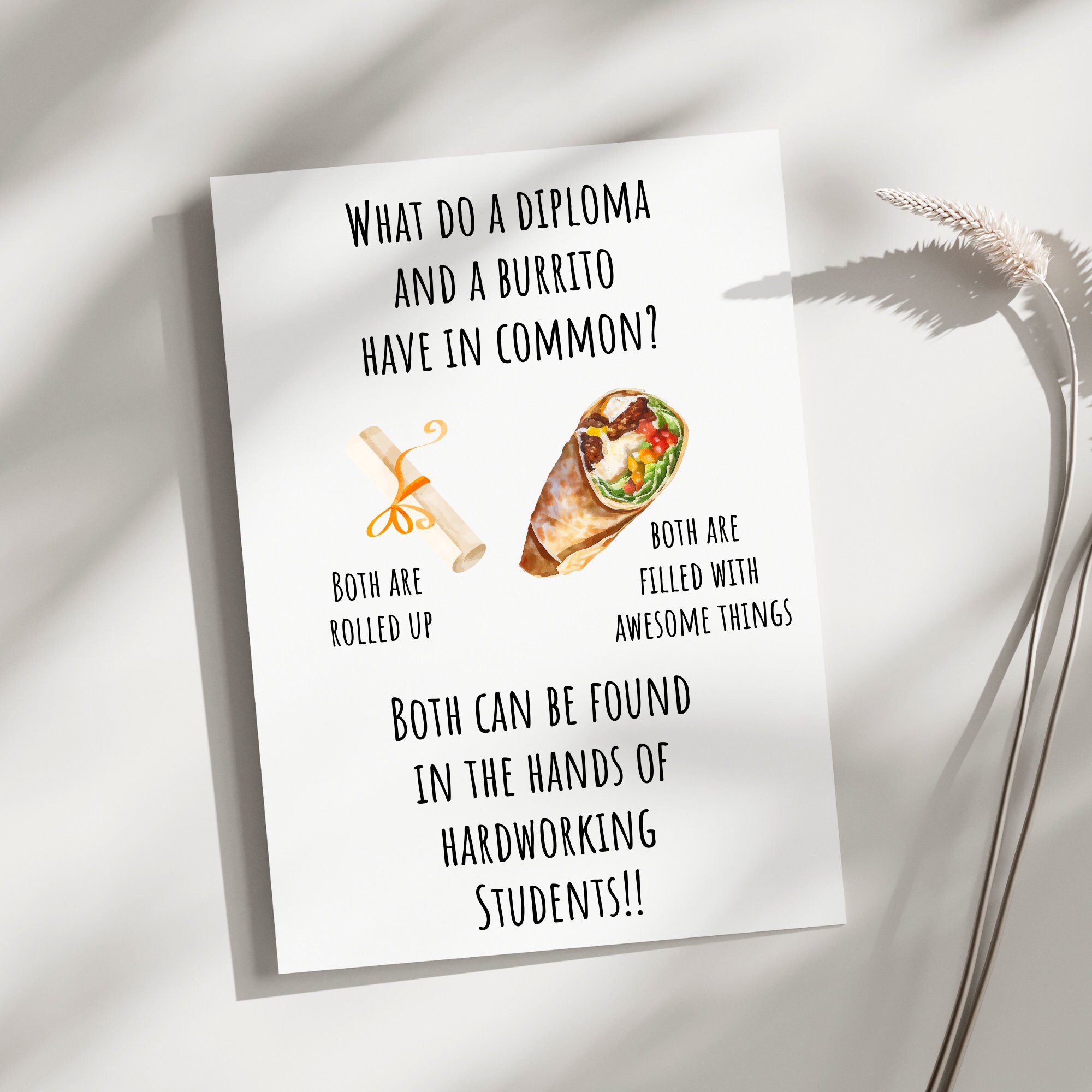 Graduation Card, Funny Graduation Card, Diploma Card, Graduation Pun ...