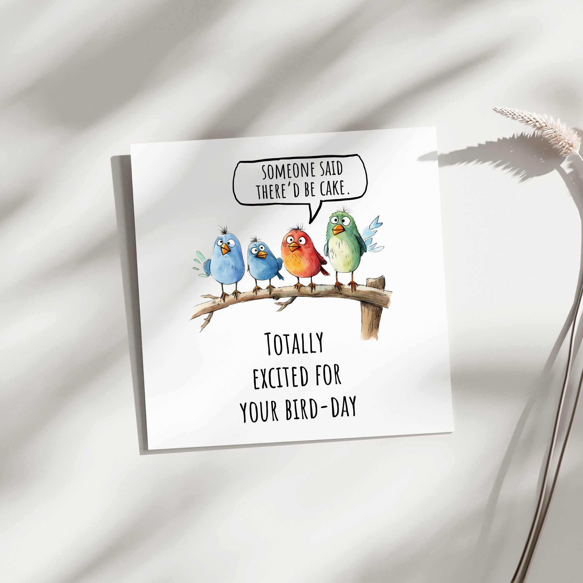 Funny Bird Pun Birthday Card Bird Day Card Funny Birthday Card for ...