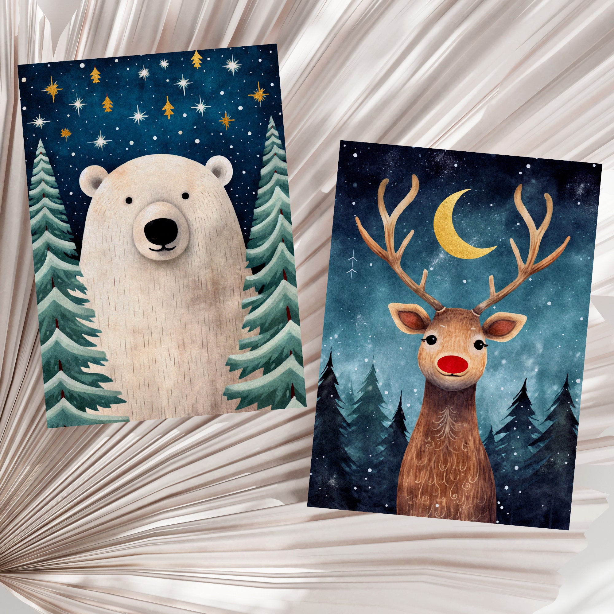 Printable Christmas Card Bundle, Digital Christmas Card Bundle, Happy ...