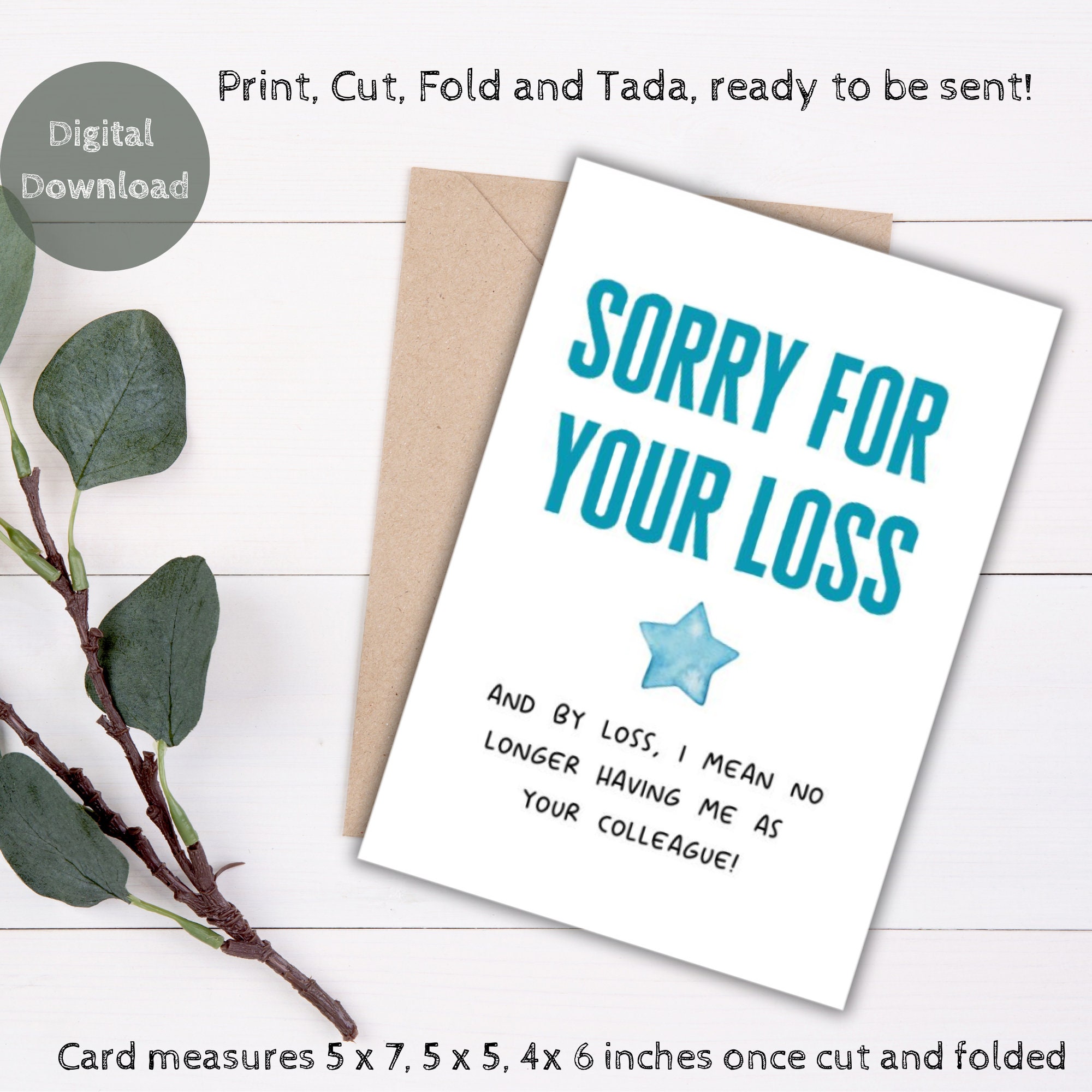 Printable Farewell Card, Funny New Job Leaving Card, Goodbye Card, New ...