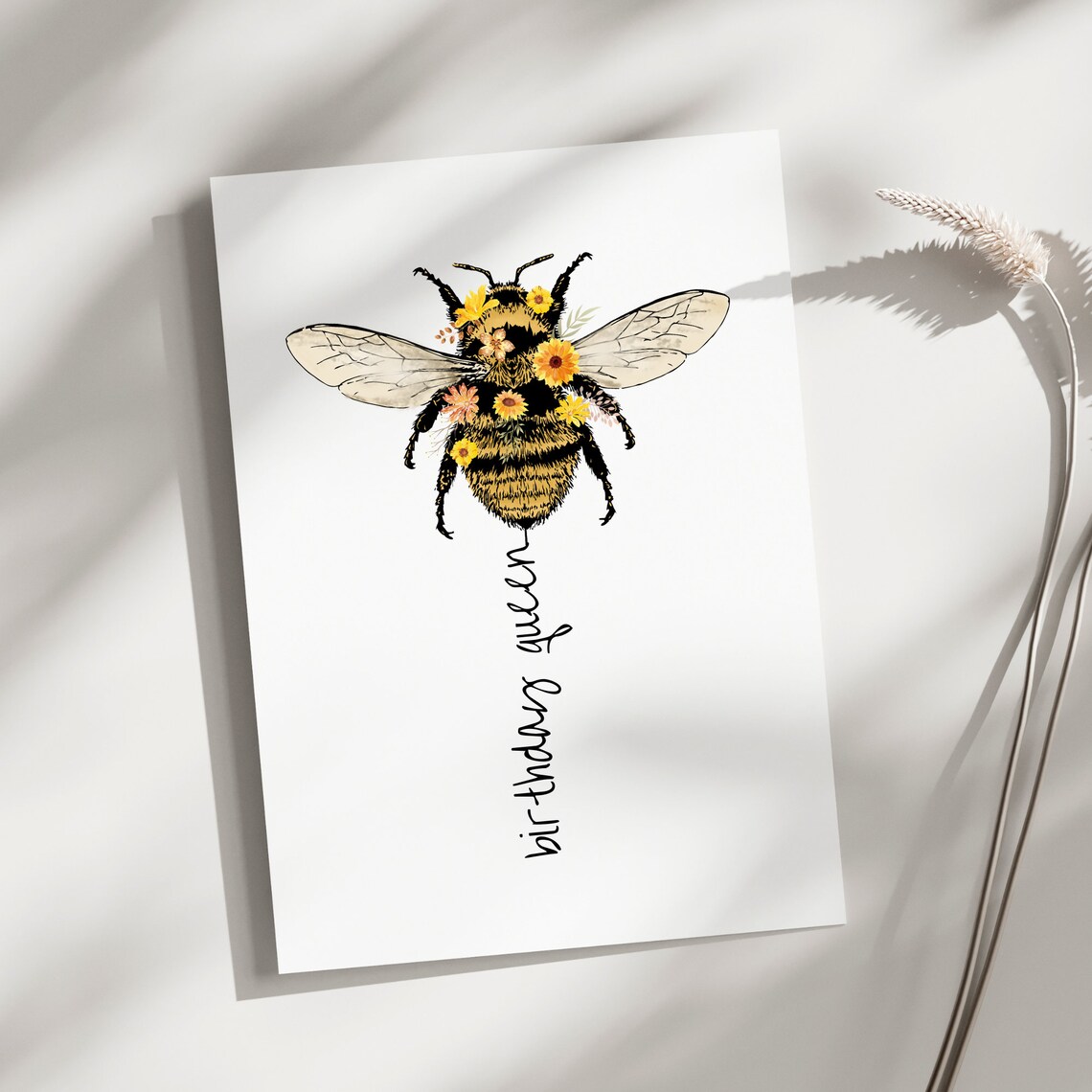 Queen Bee Birthday Card, Birthday Card Queen Bee Bumble Bee Birthday ...