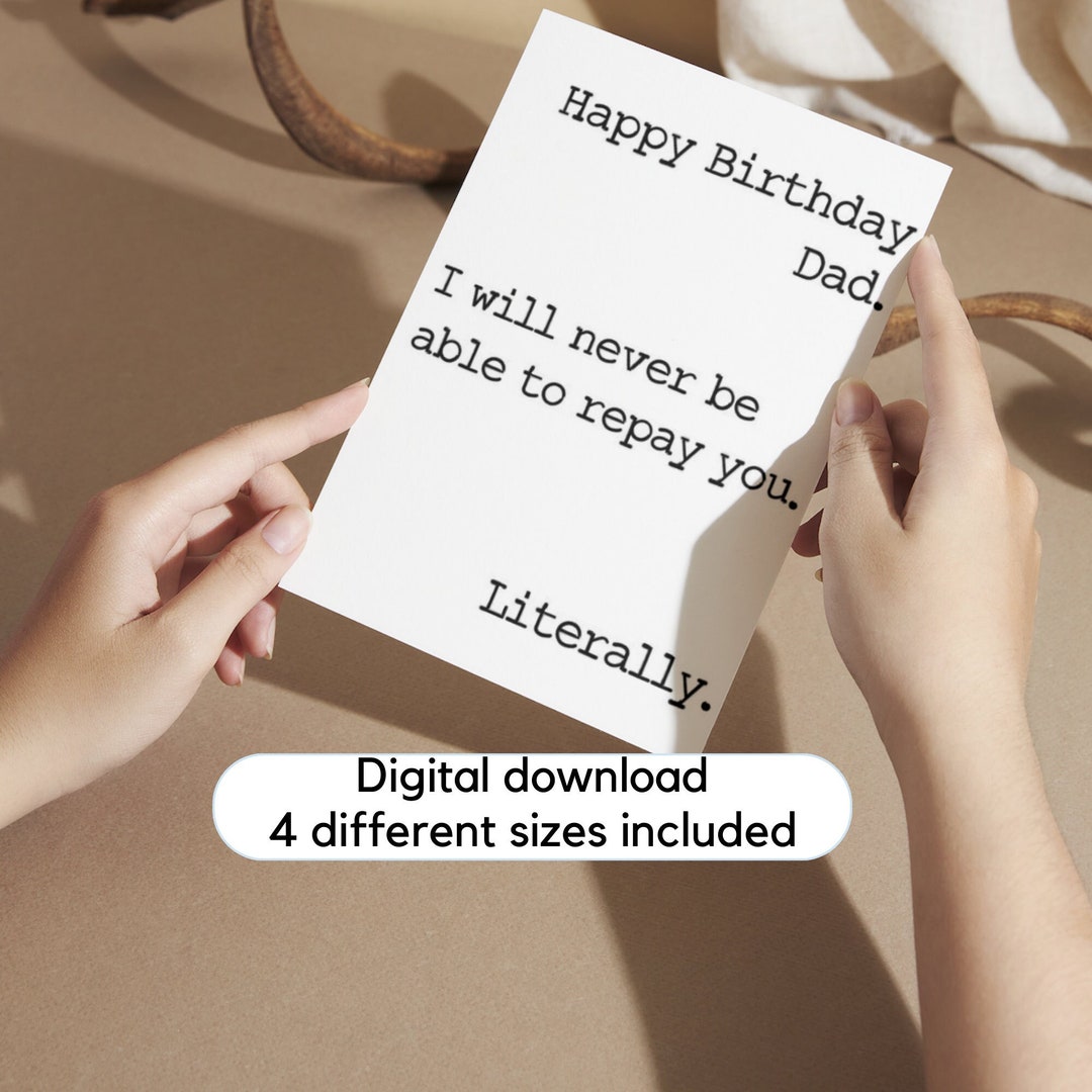 Dad Birthday Card, Printable Birthday Card for Dad, Funny Birthday Card ...