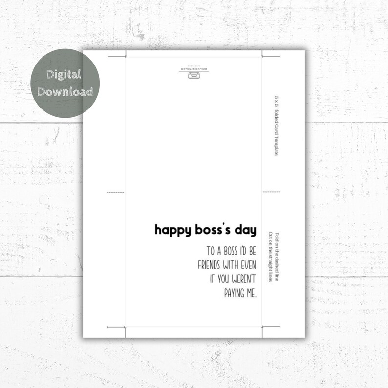 Printable Birthday Card, Funny Birthday Card for Boss, Card for Boss ...