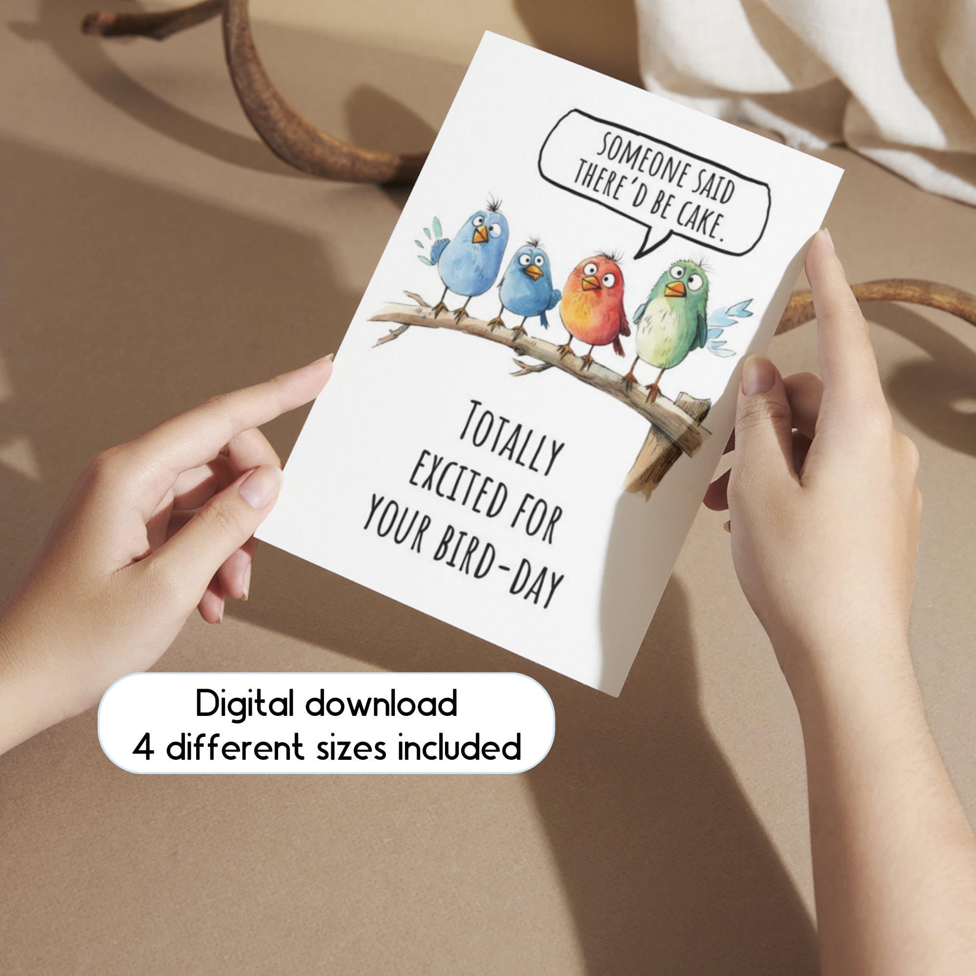 Funny Bird Pun Birthday Card Bird Day Card Funny Birthday Card for ...