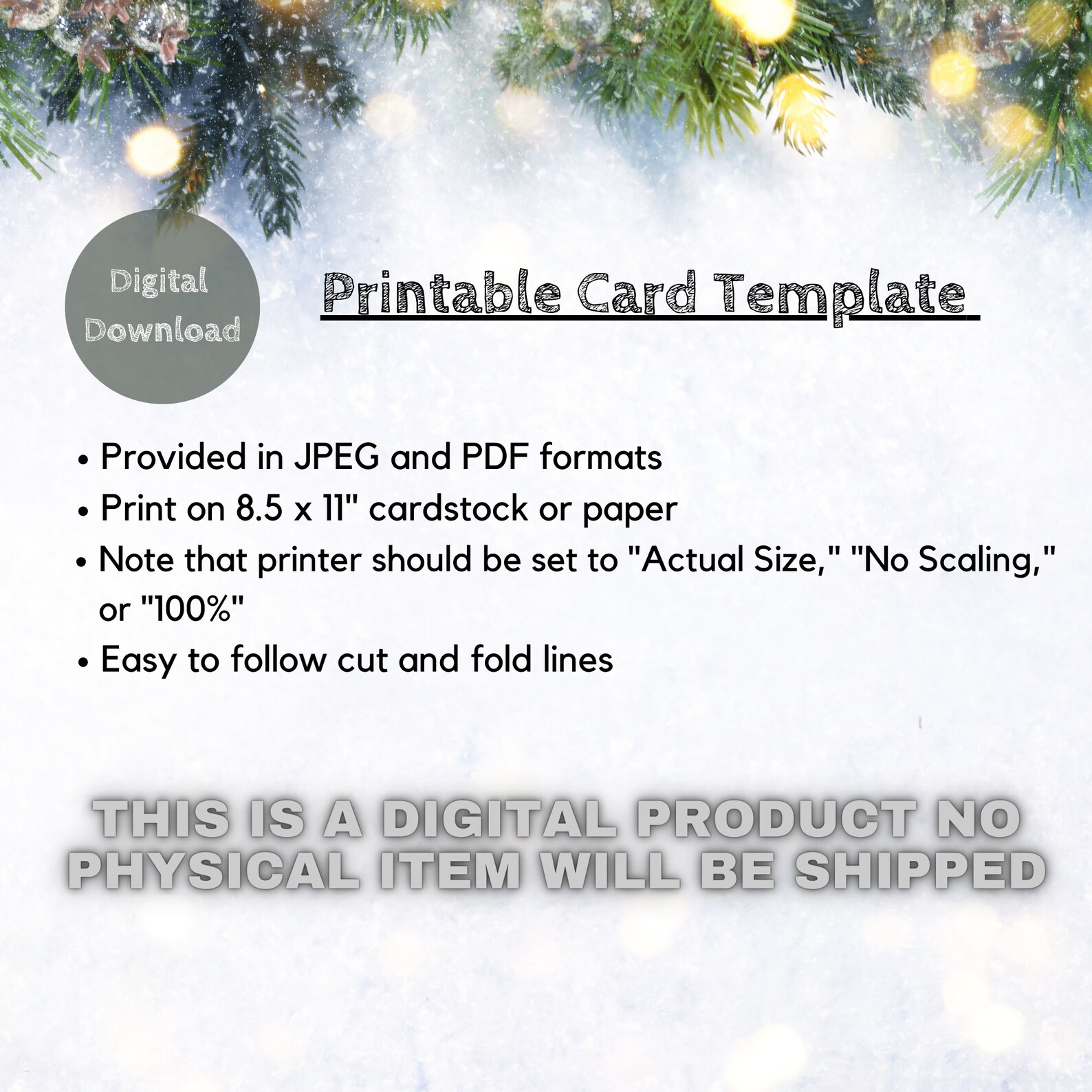Printable Christmas Card Bundle, Merry Christmas Cards, Happy Holiday ...