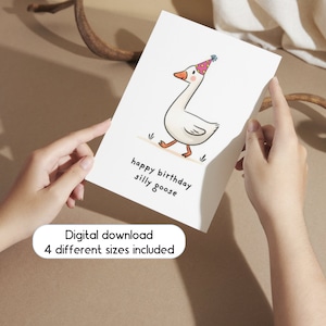 Silly Goose Birthday Card Goose Game Greeting Card, Goose With Party ...