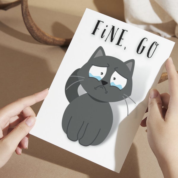 Goodbye Cat Printable Card - Etsy