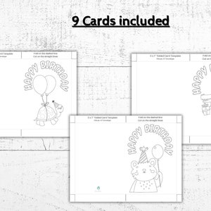 Printable Birthday Coloring Cards, Birthday Cards for Kids, Birthday ...