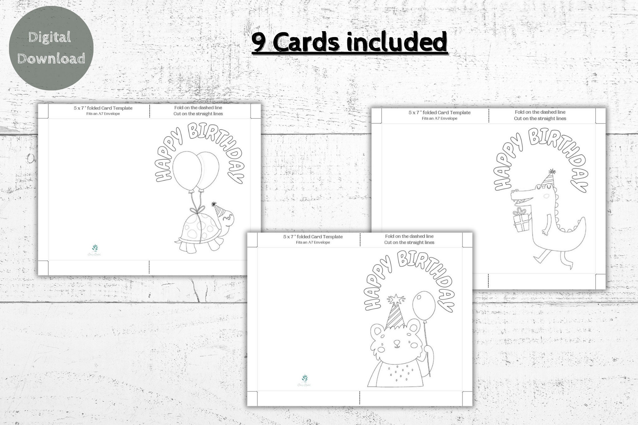 Printable Birthday Coloring Cards, Birthday Cards for Kids, Birthday ...