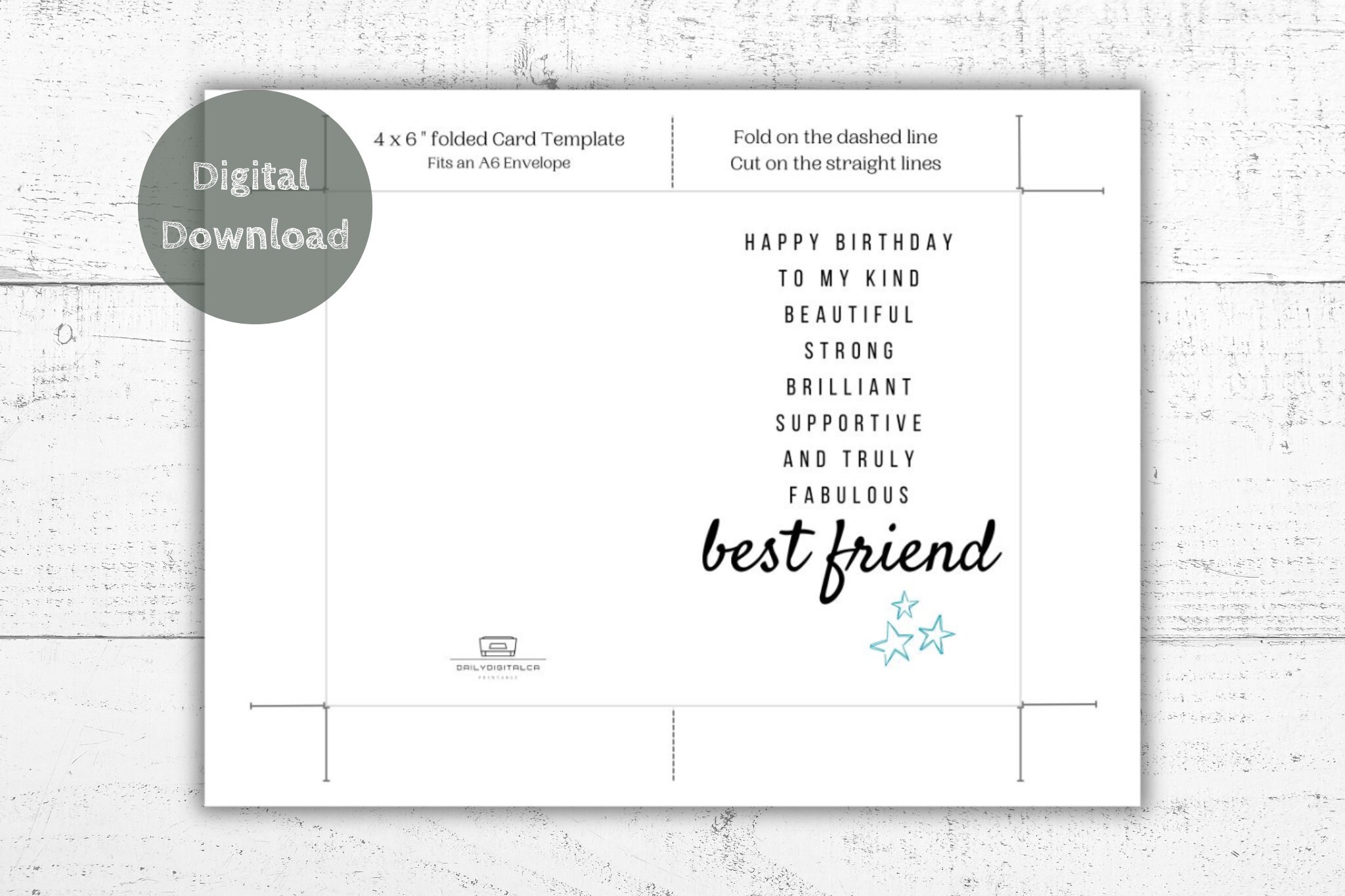 Printable Bestie Birthday Card, Birthday Card for Bestie, Happy ...