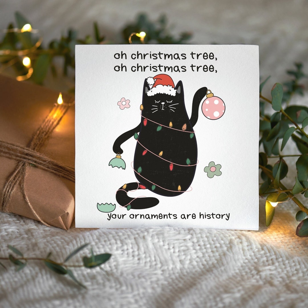 Printable Funny Christmas Card, Funny Christmas Card, Funny Cat ...