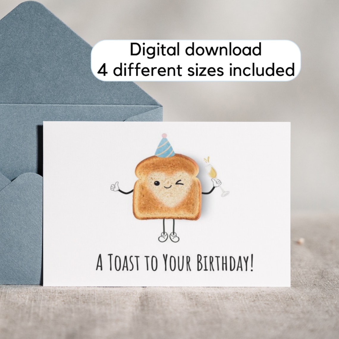 Printable Funny Birthday Card A Toast to Your Birthday Card - Etsy
