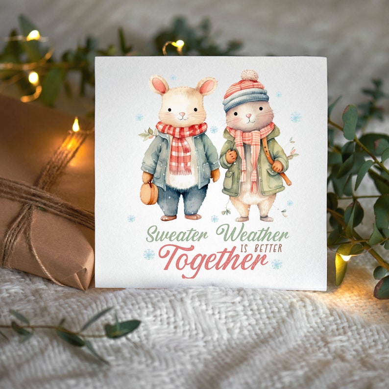 Printable Christmas Card Bundle, Merry Christmas Cards, Happy Holiday ...