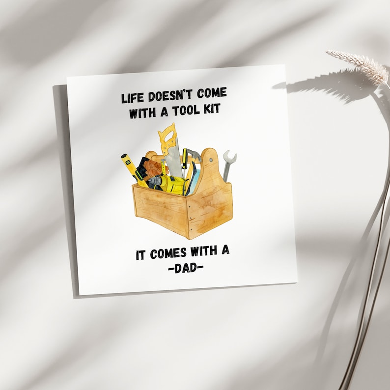 Funny Father's Day Card, Toolbox Dad Card, Toolbox Birthday Dad Toolkit ...