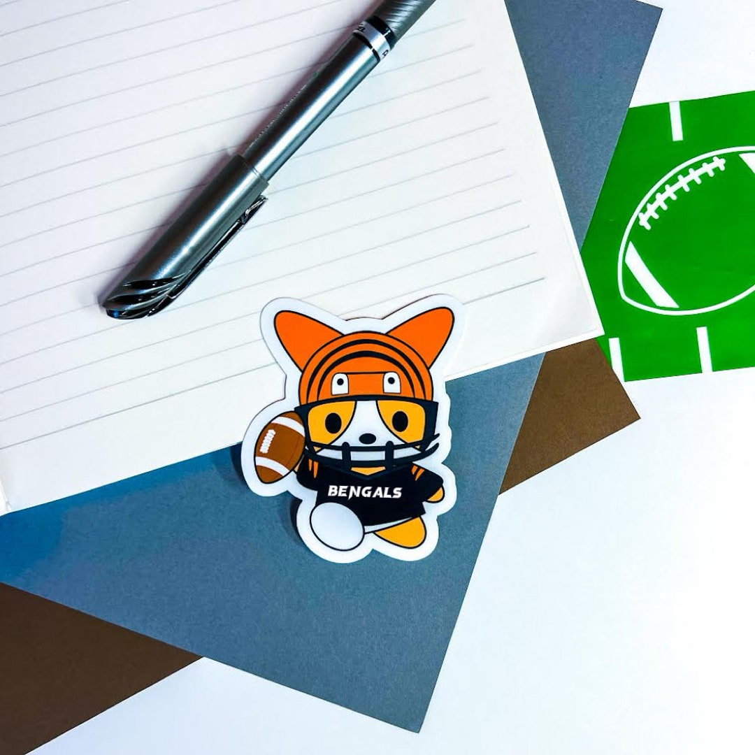 Football Bengals Cute Kawaii Corgi Cookie Vinyl Diecut Sticker With ...