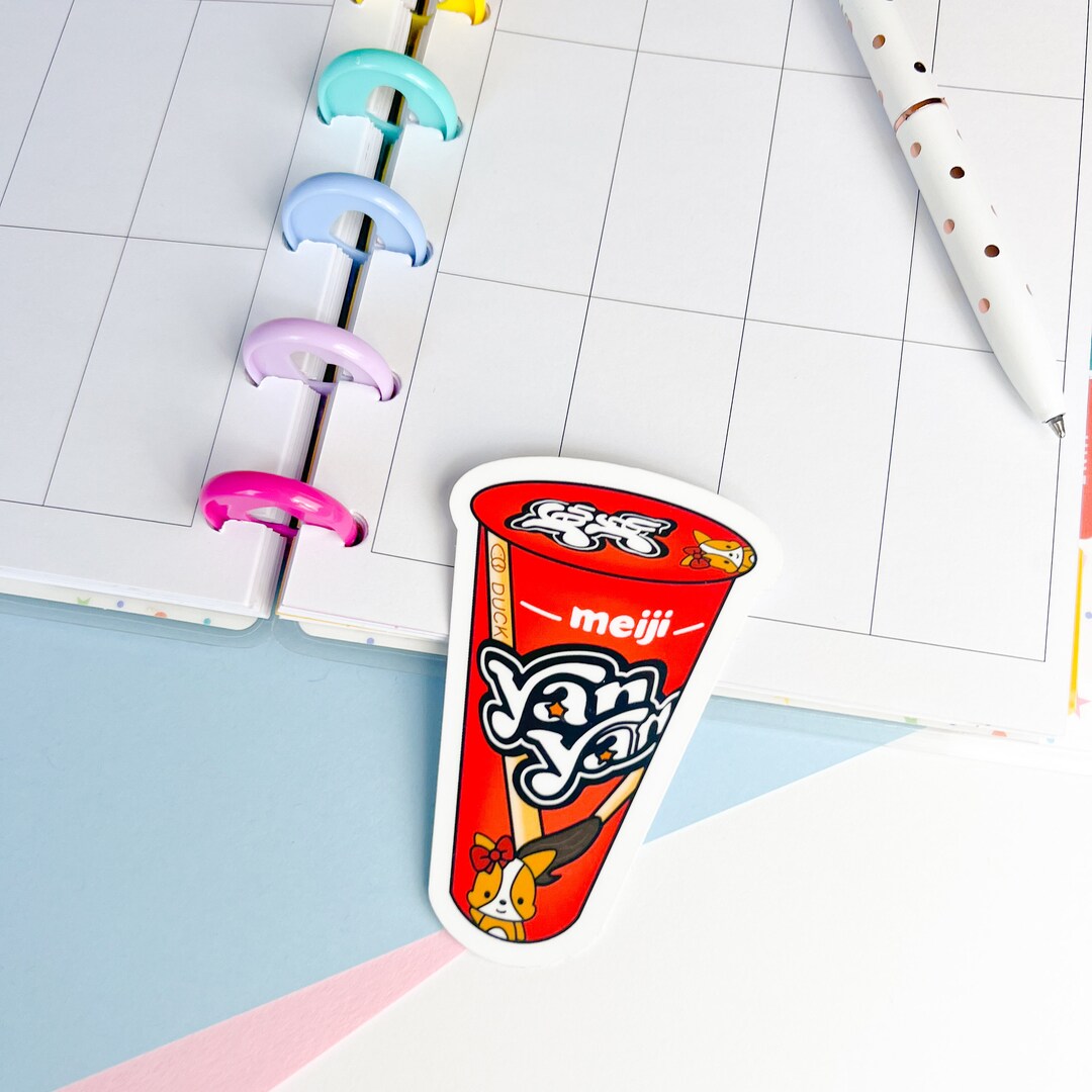 Red Yan Yan Asian Snacks Cute Kawaii Corgi Cookie Vinyl Diecut Sticker ...