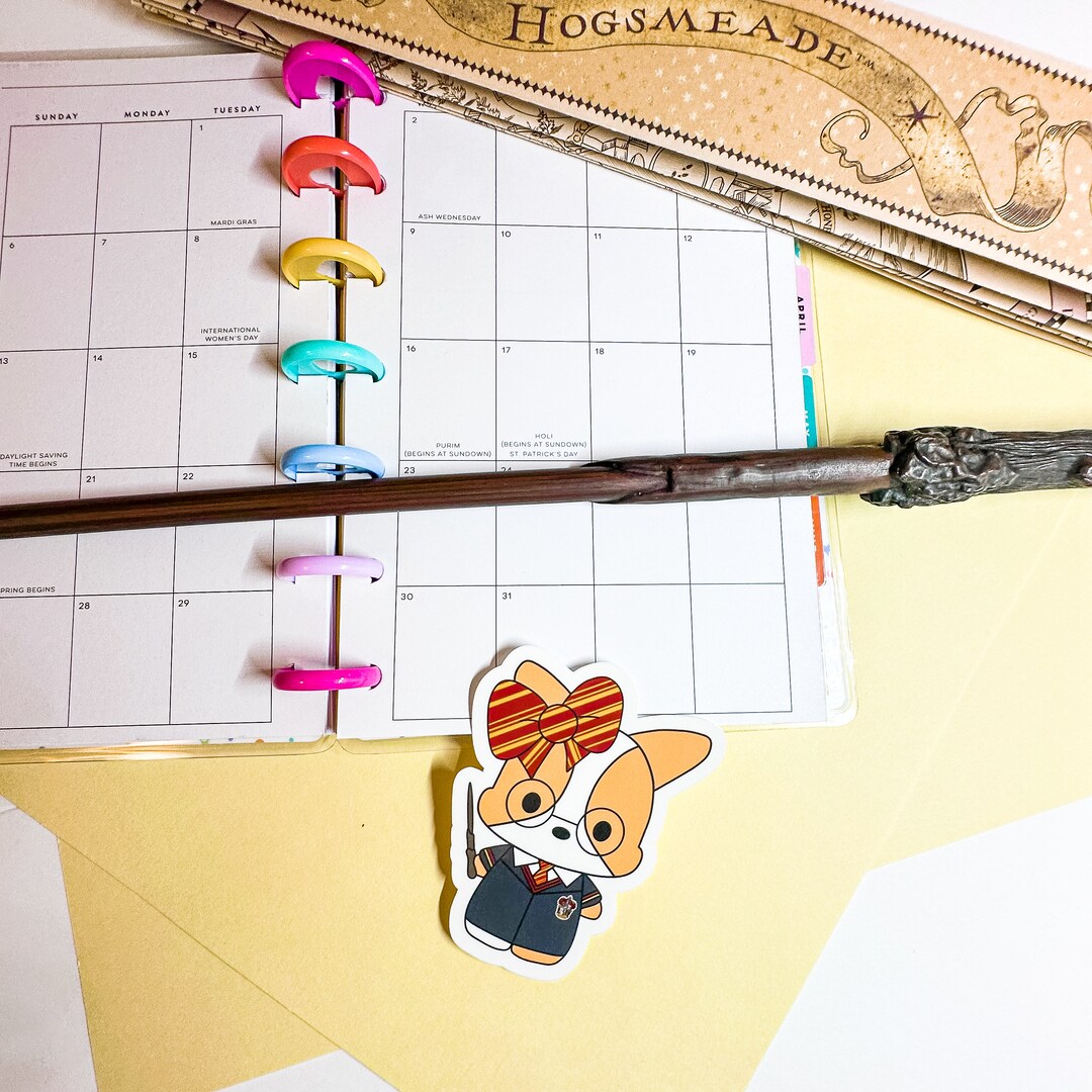 Harry Potter Gryffindor Wizard Bow Cute Kawaii Corgi Cookie Vinyl ...