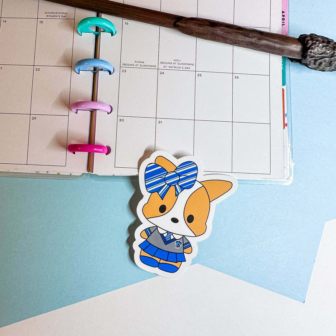 Harry Potter Ravenclaw Schoolgirl Cute Kawaii Corgi Cookie Vinyl Diecut ...