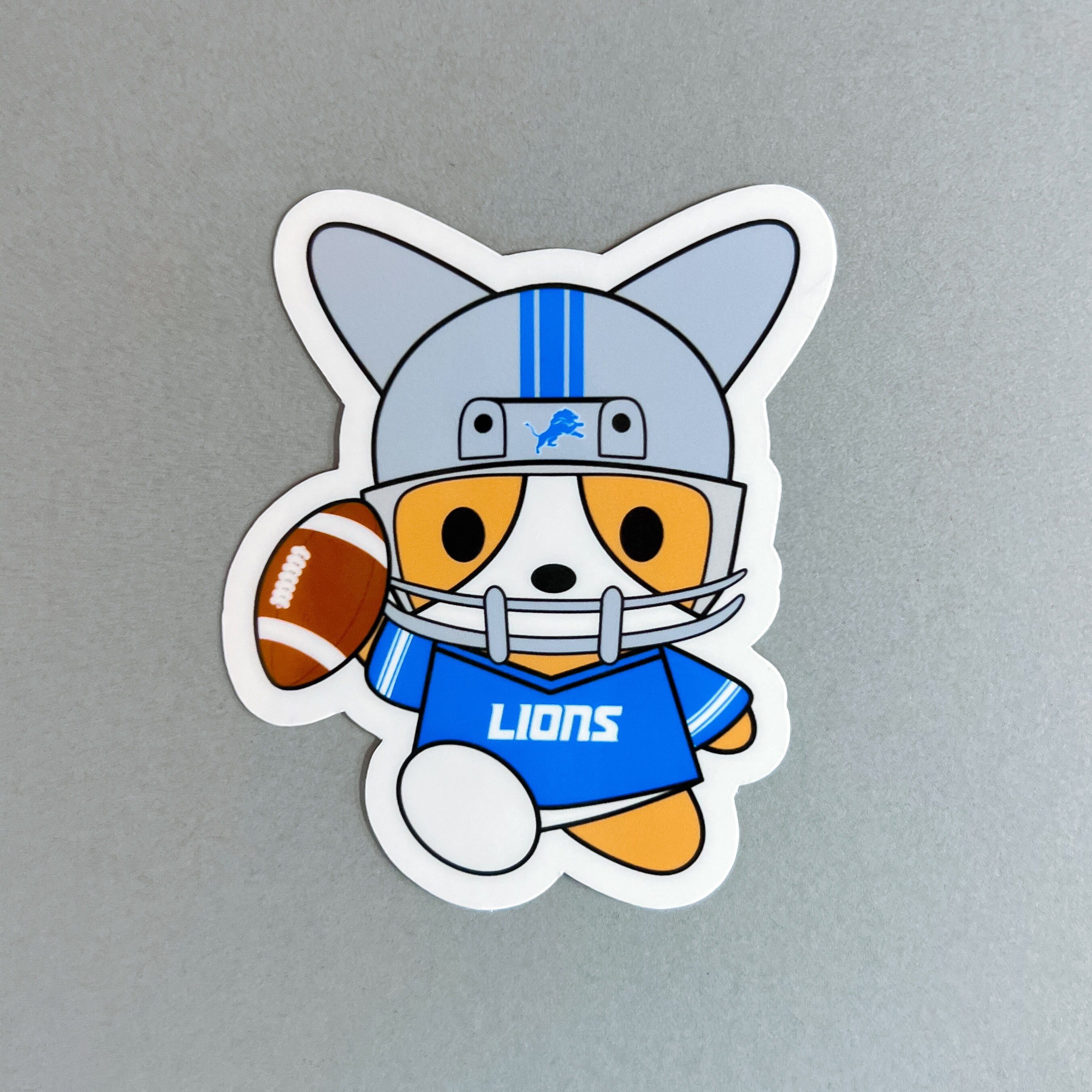 NFL Football Detroit Lions Cute Kawaii Corgi Cookie Vinyl Diecut ...
