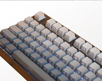 109 Blue Gradient Translucent Keycap Set With Top-side Printing, PBT ...