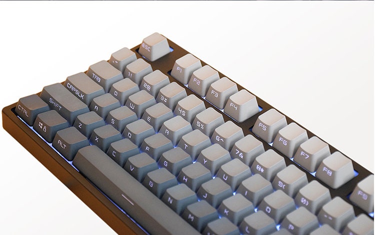 109 Gray Gradient Translucent Keycap Set With Top-side Printing, PBT ...