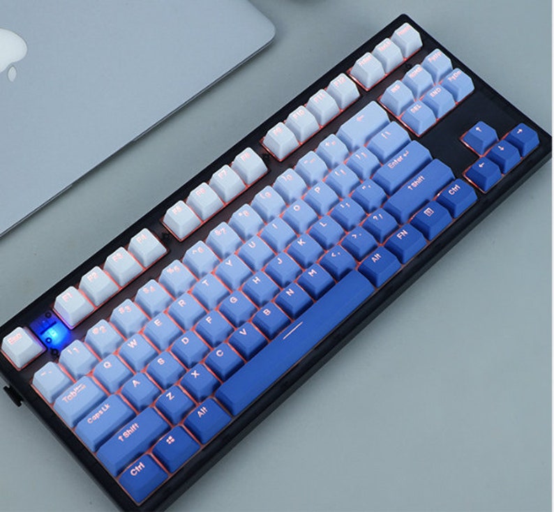 109 Blue Gradient Translucent Keycap Set With Top-side - Etsy