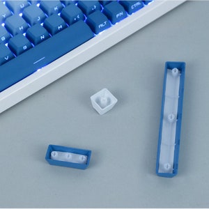 109 Blue Gradient Translucent Keycap Set With Top-side Printing, PBT ...