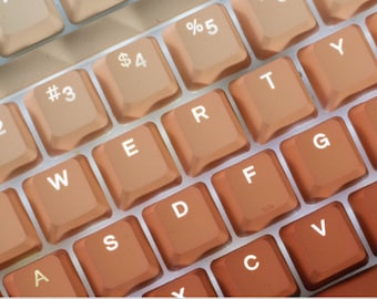 109 Blue Gradient Translucent Keycap Set With Top-side Printing, PBT ...