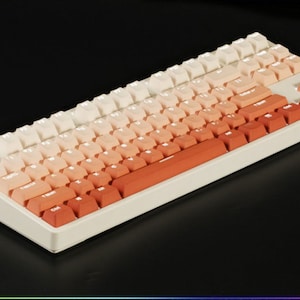 109 Red Gradient Translucent Keycap Set With Top-side Printing, PBT ...