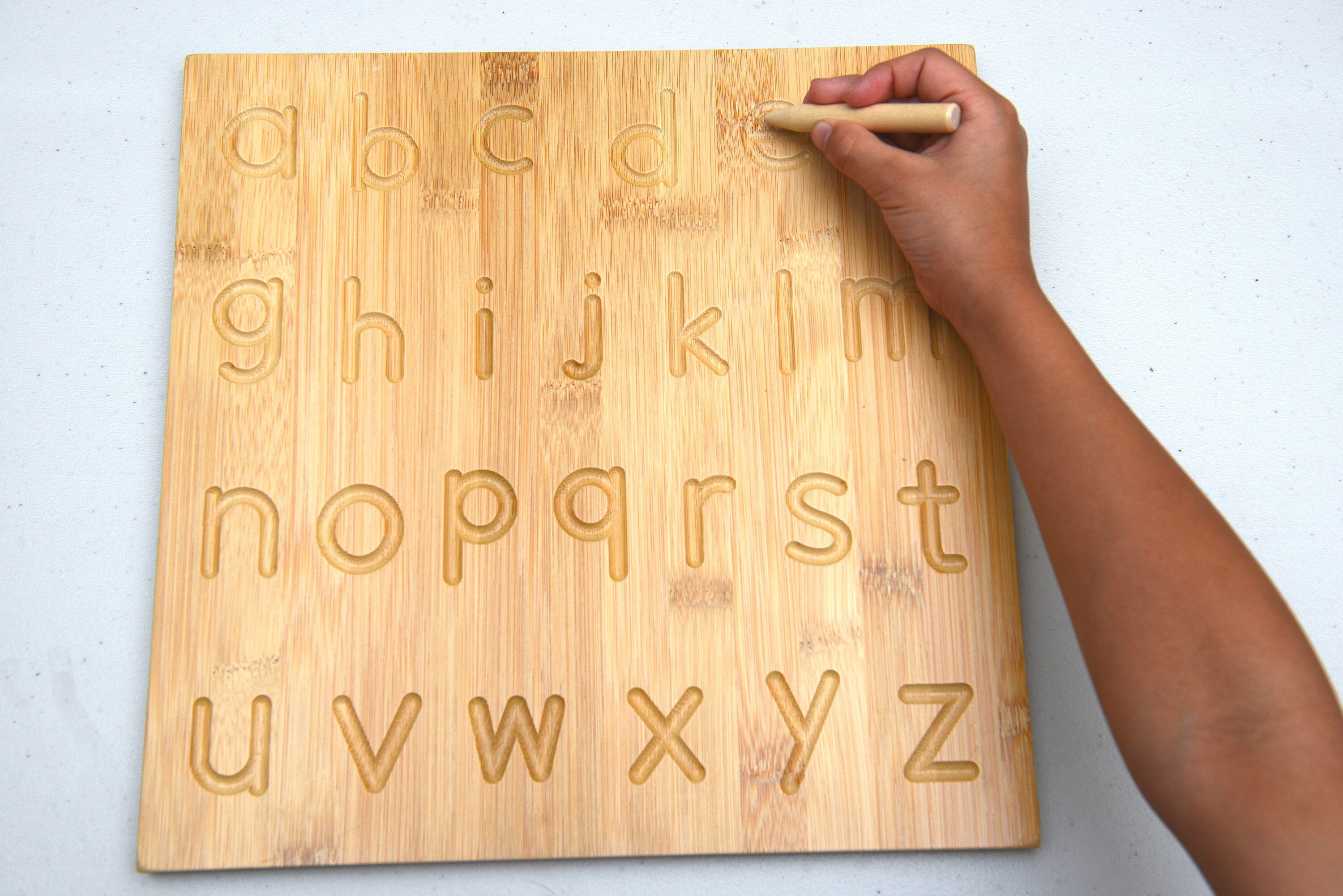Wooden Alphabet Tracing Board - Montessori Toys for 2 3 4 5 Year Old ...