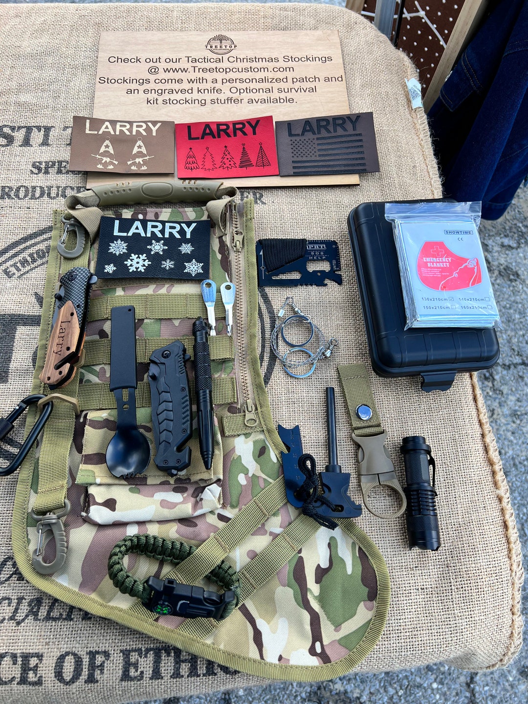 Personalized Tactical Christmas Stocking With Personalized Knife AND ...