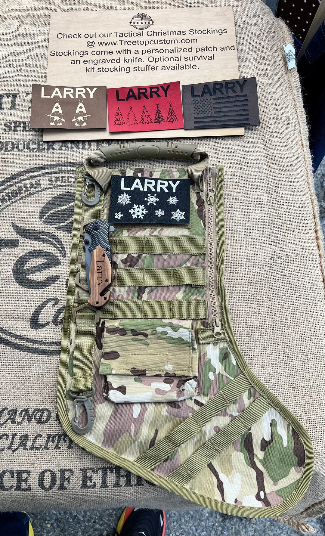 Personalized Tactical Christmas Stocking With Personalized Knife - Etsy
