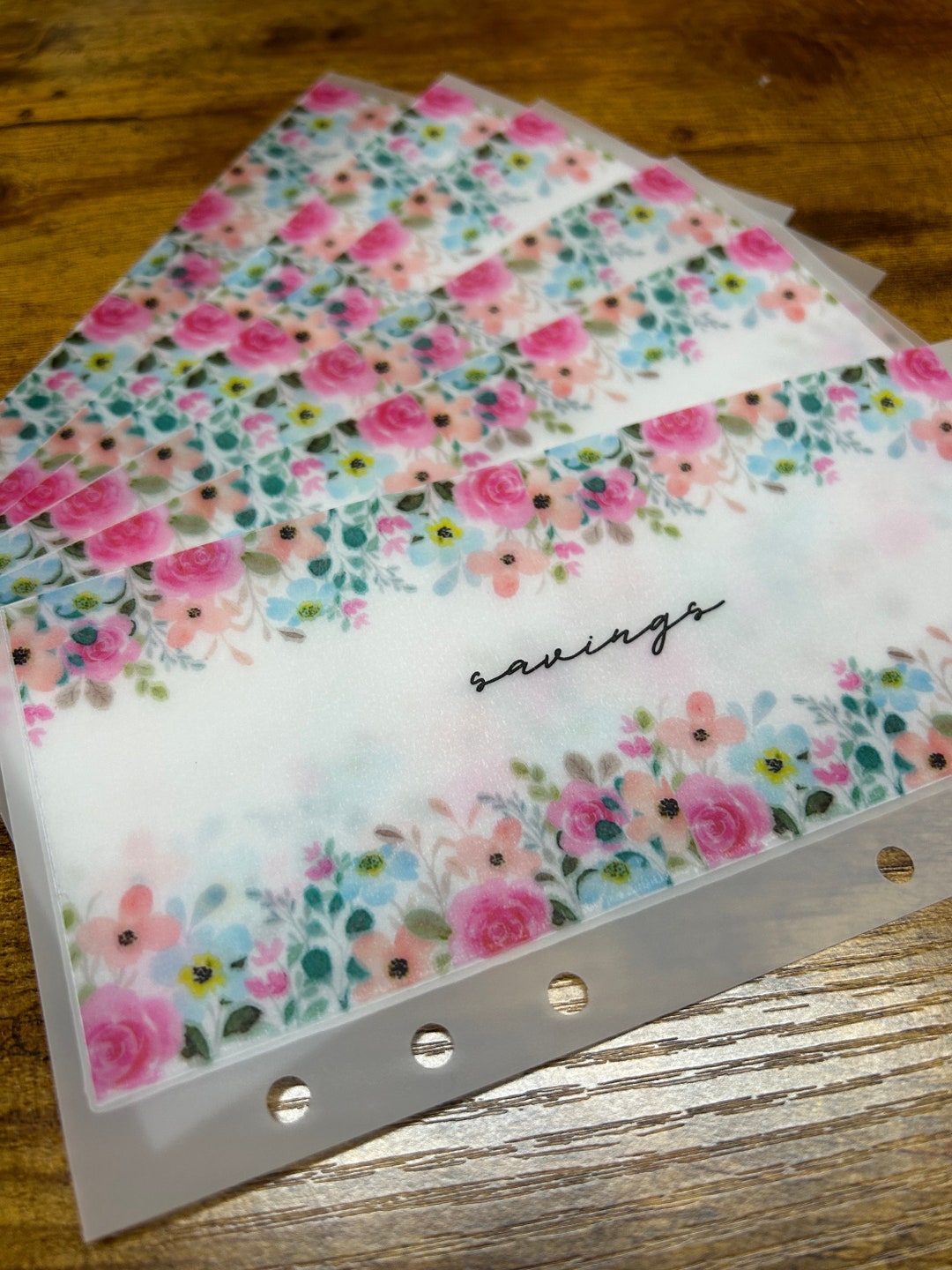 A6 Spring, Floral Vellum/matte Cash Envelopes - Etsy