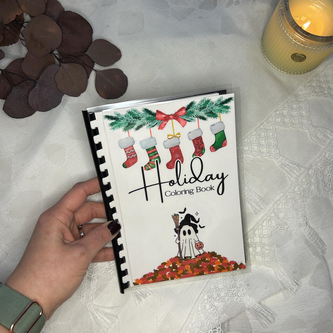 Holiday Coloring Book (half Page Size) - Etsy