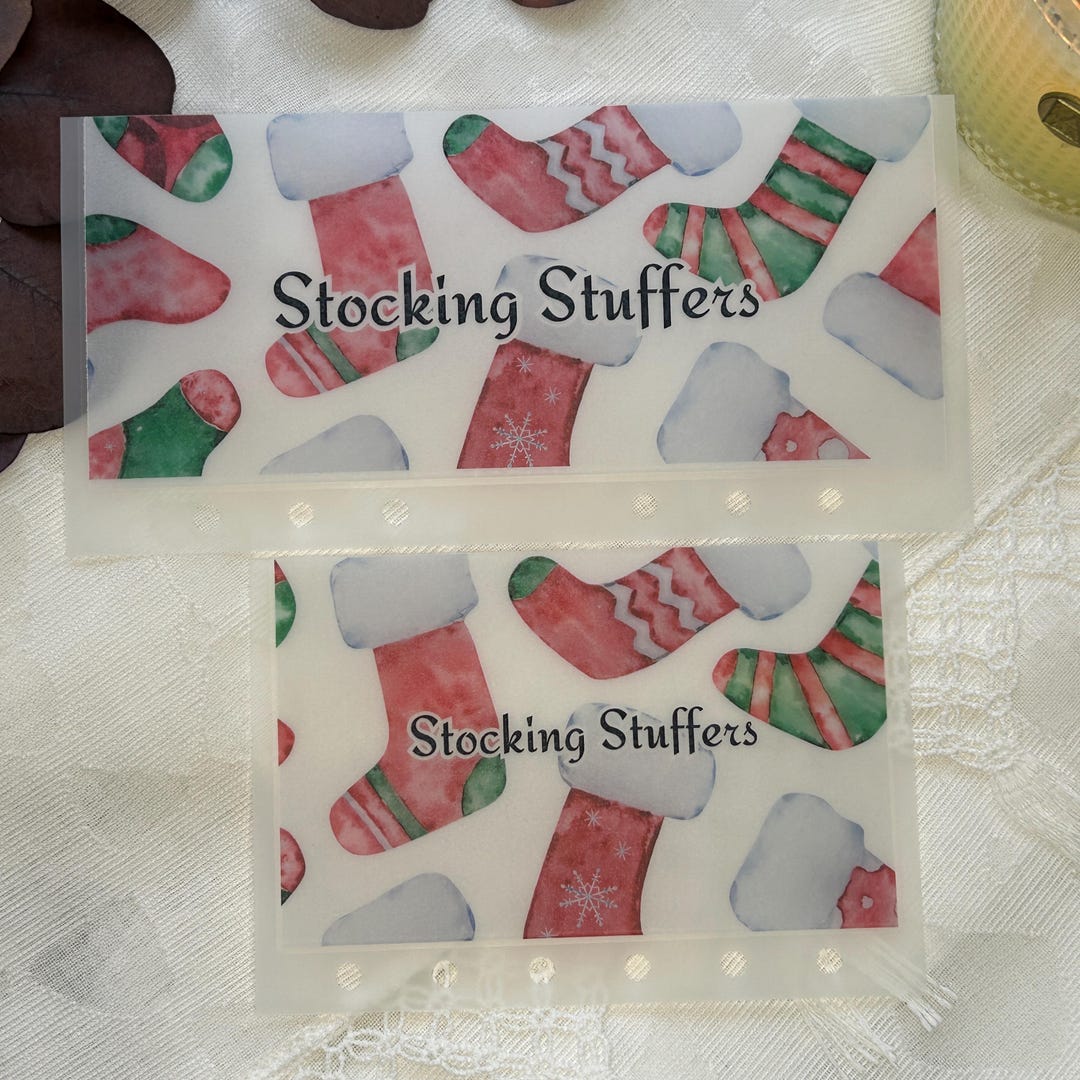 Christmas Stockings Vellum/matte Cash Envelopes - Etsy