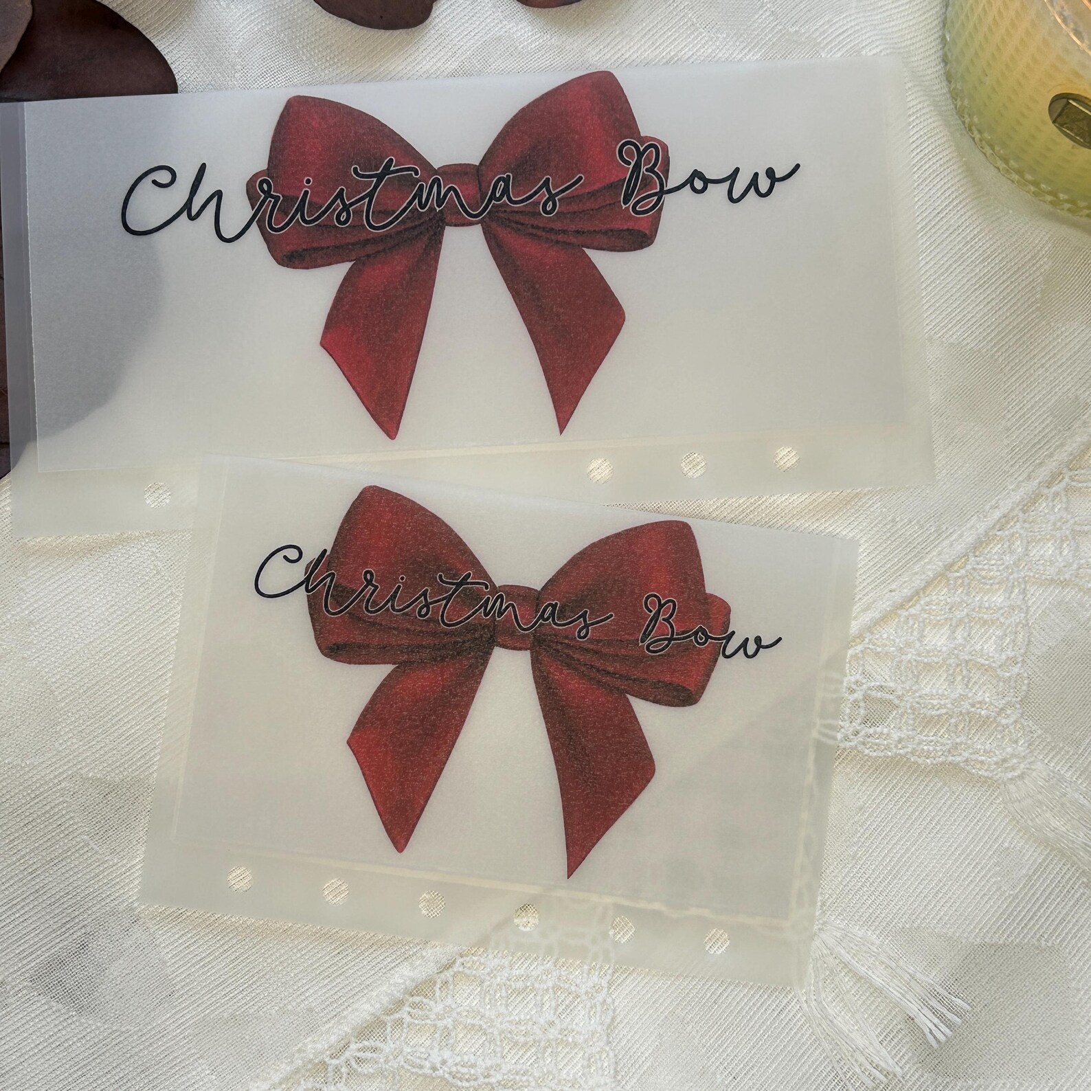 Christmas Bow Vellum/matte Cash Envelopes - Etsy