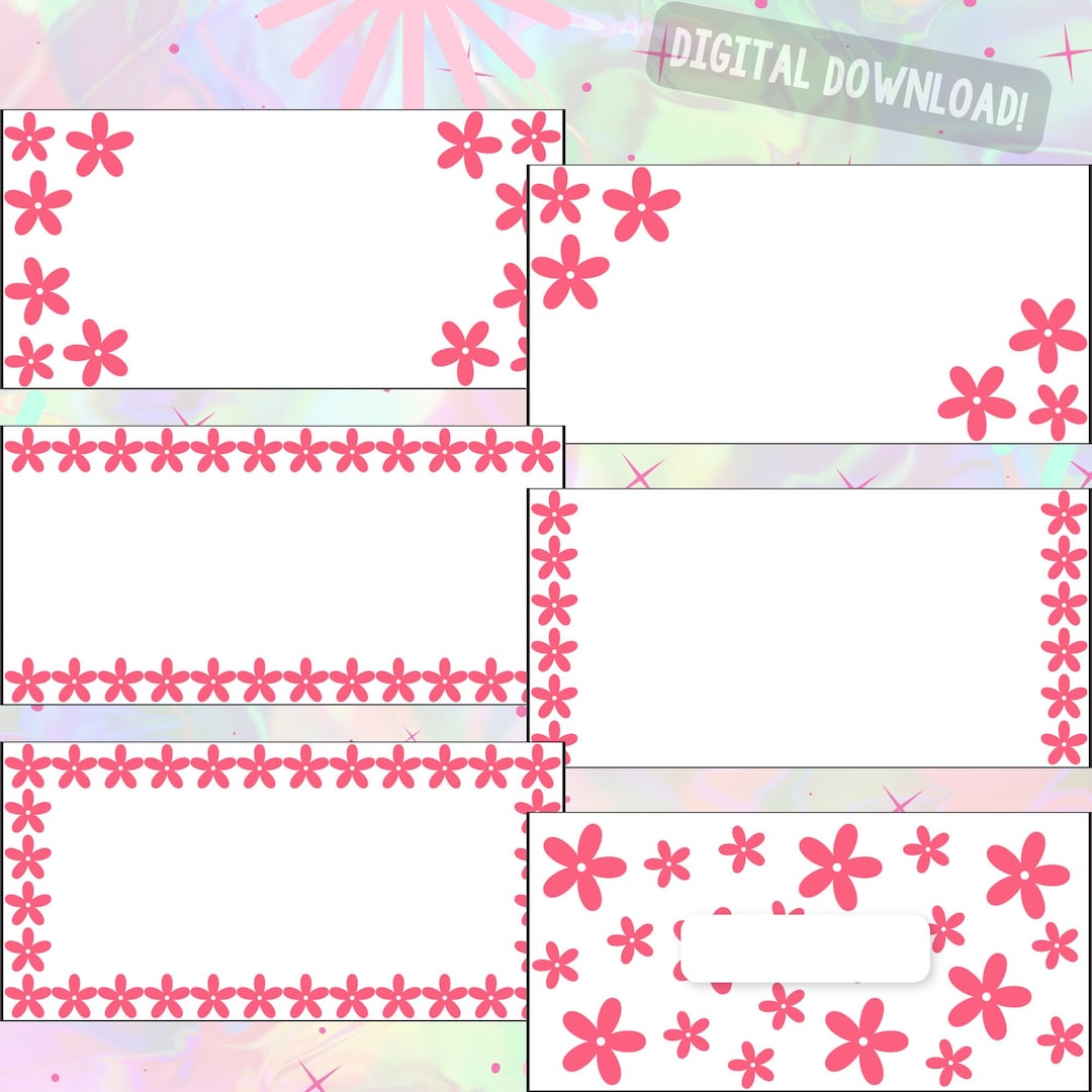 A6 Retro Flowers Envelope Dashboards - Etsy