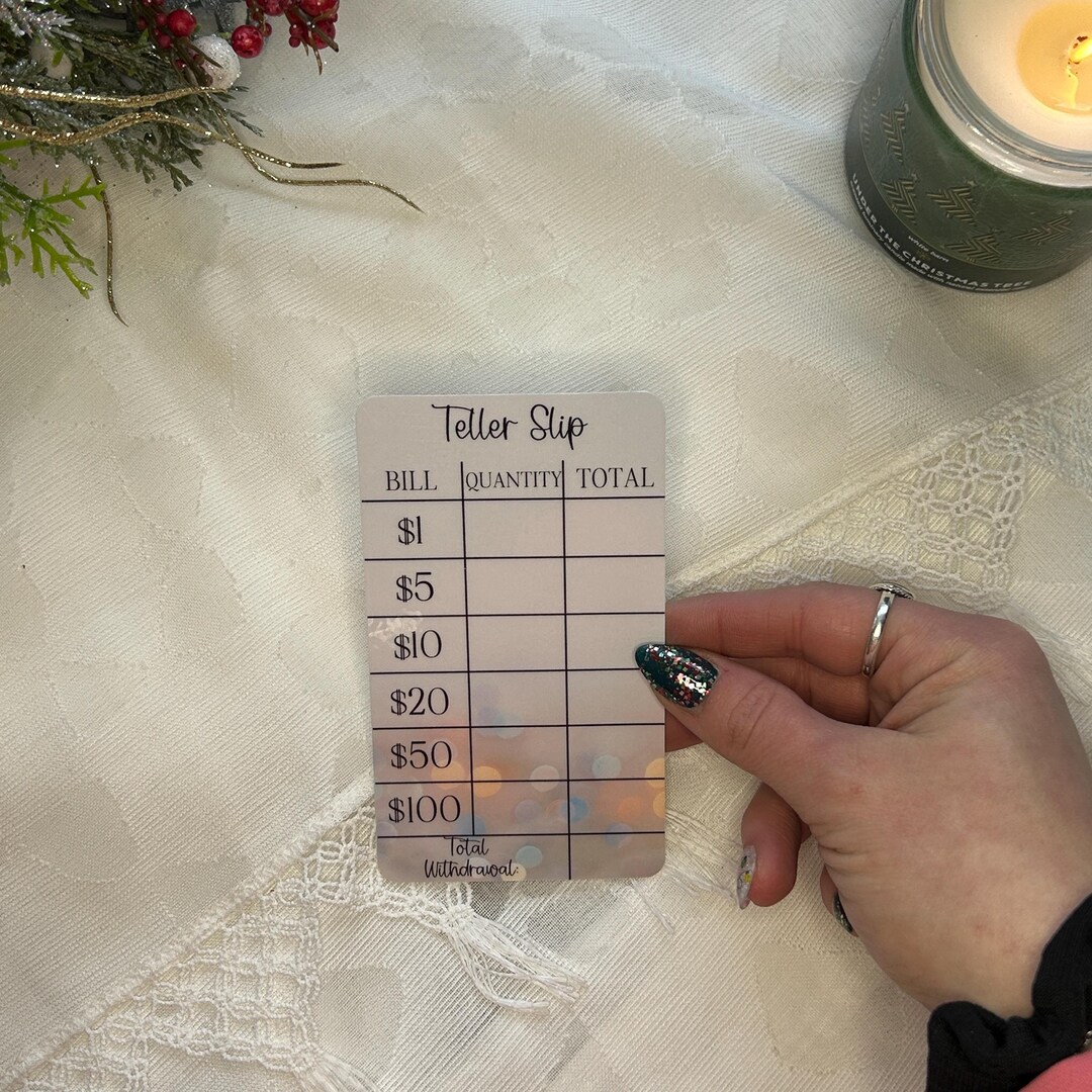 Cardstock Reusable Teller Slip - Etsy