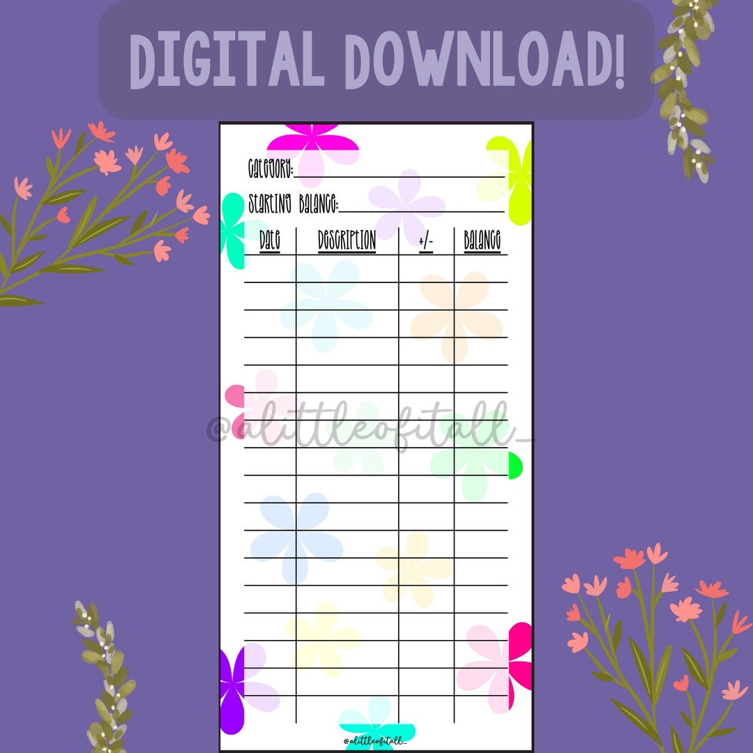 Flower Envelope Tracker - Etsy