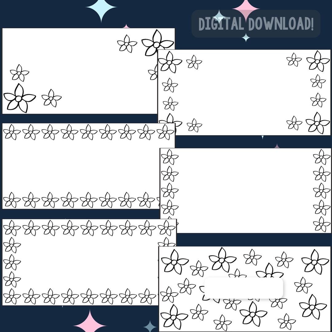A6 Chic Flowers Envelope Dashboards - Etsy